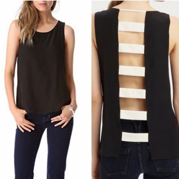 Parker | Tops | Parker Black White Brenna Ladder Tank Top S | Poshmark